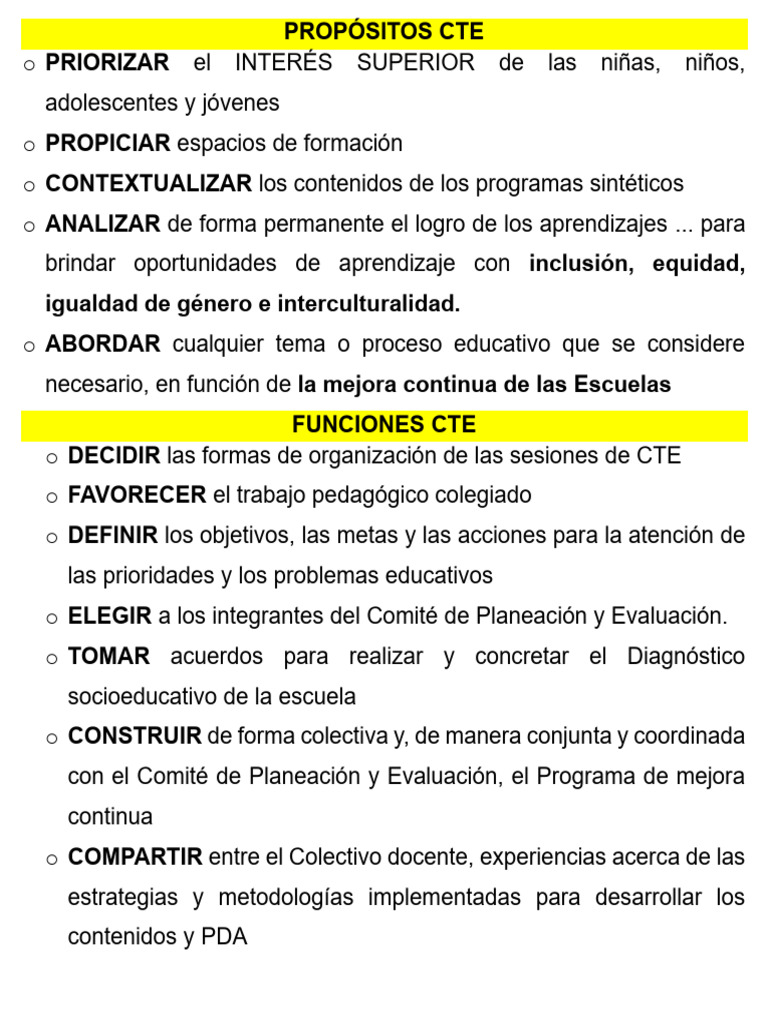 Propósitos Cte | PDF | Inclusión (Educación) | Evaluación