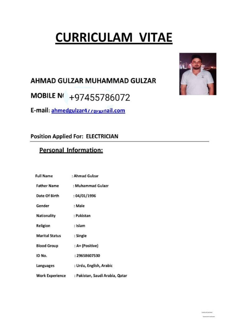 3 - Ahmad Gulzar (CV) - 3 | PDF