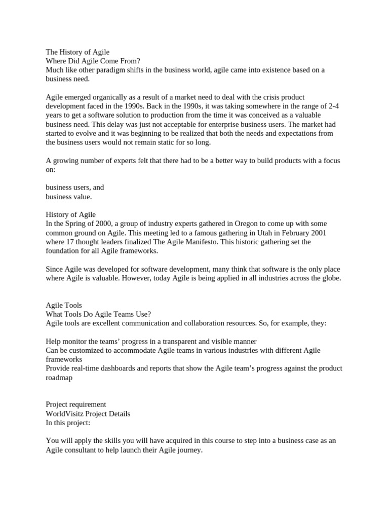 History of Agile Methodology | PDF | Scrum (Software Development ...