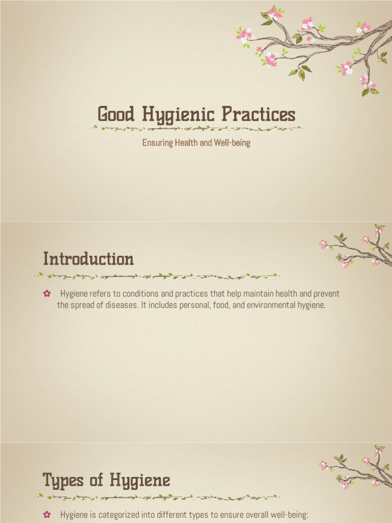 Group 6 - Good Hygienic Practices - 092829 | PDF | Hygiene | Hand Washing
