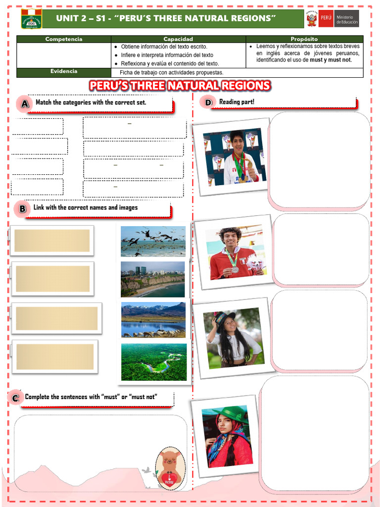 Ficha #2 - Peru's Three Natural Regions | PDF | Peru | Andes