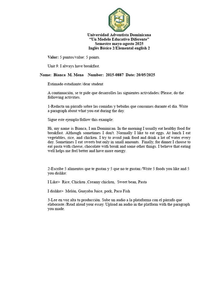 Homework Lesson 1. Unit 9 | PDF