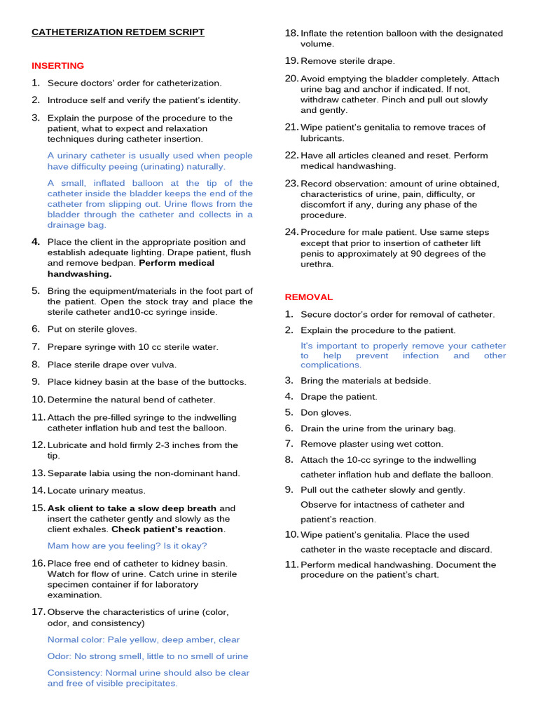 Catheterization Retdem Script | PDF | Catheter | Clinical Medicine