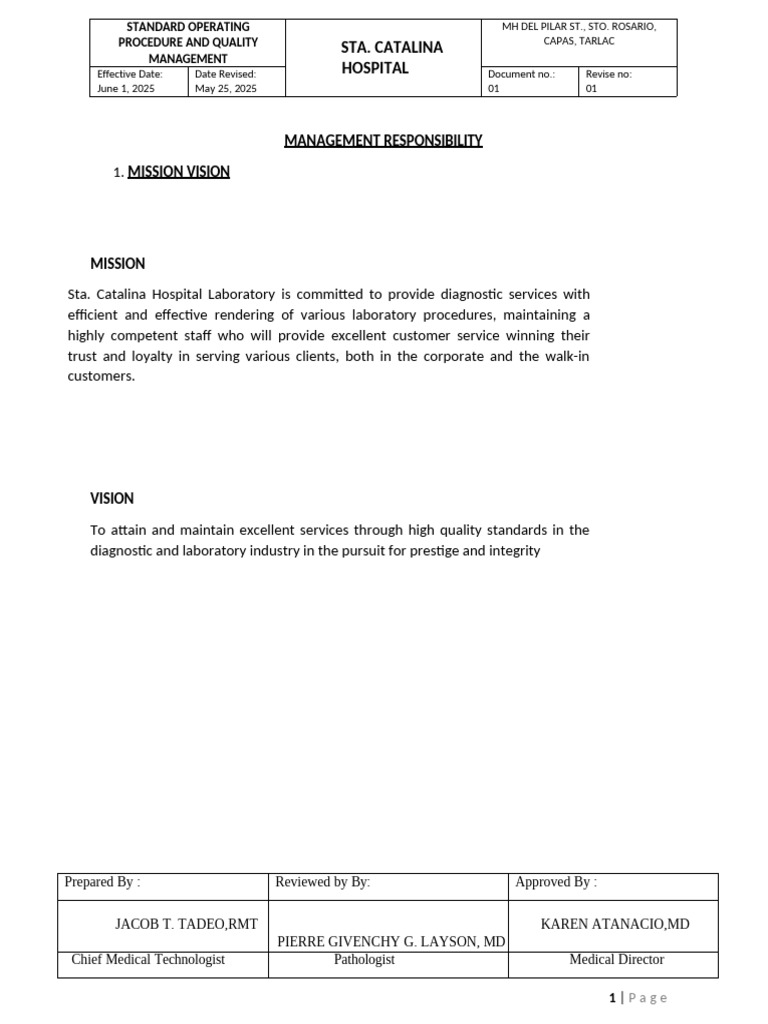 Sch Lab Admin Sop 2025 | PDF | Laboratories | Medical Laboratory