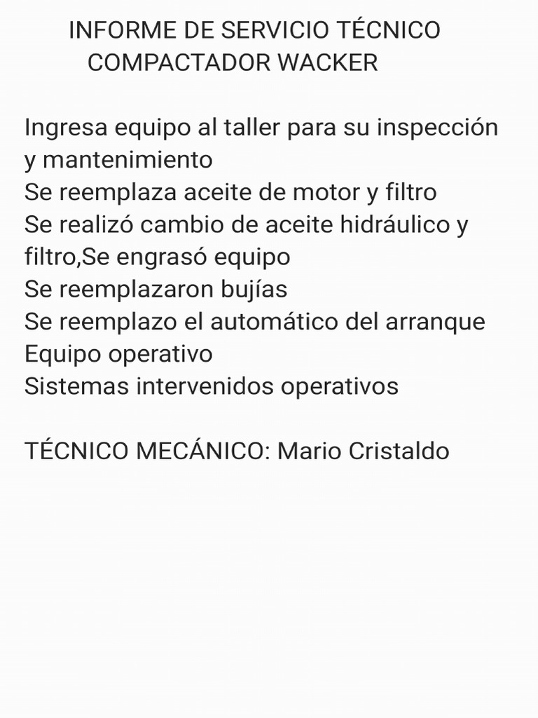 Compactador Wacker | PDF