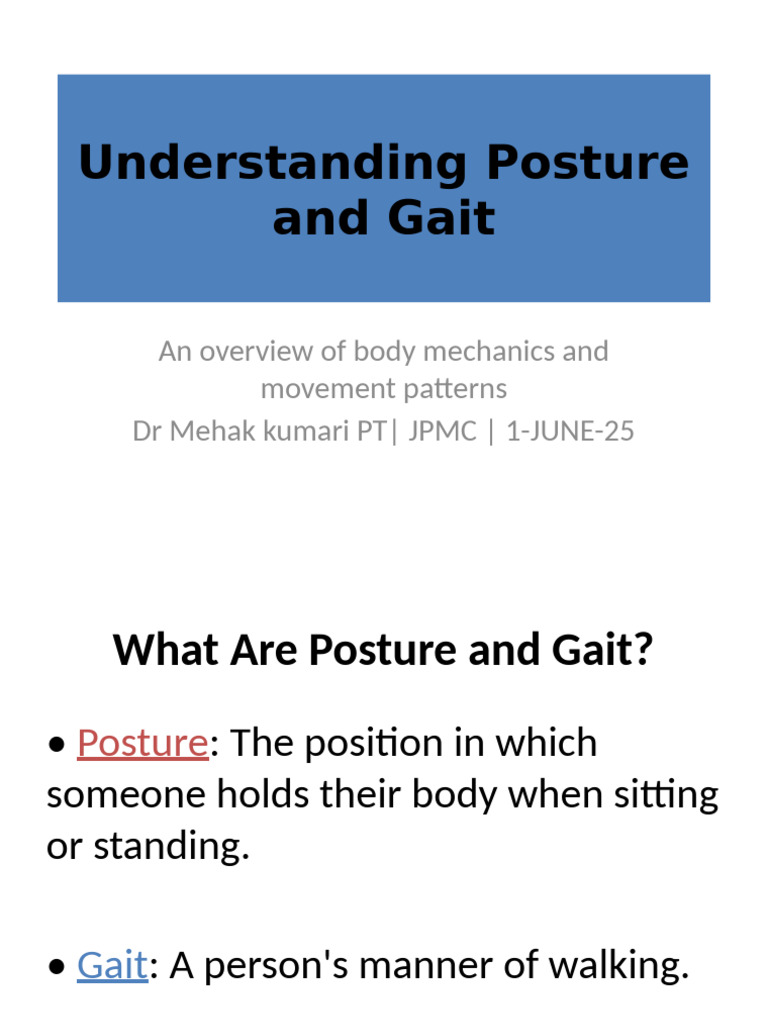 Posture and Gait Presentation | PDF | Medical Specialties | Nervous System