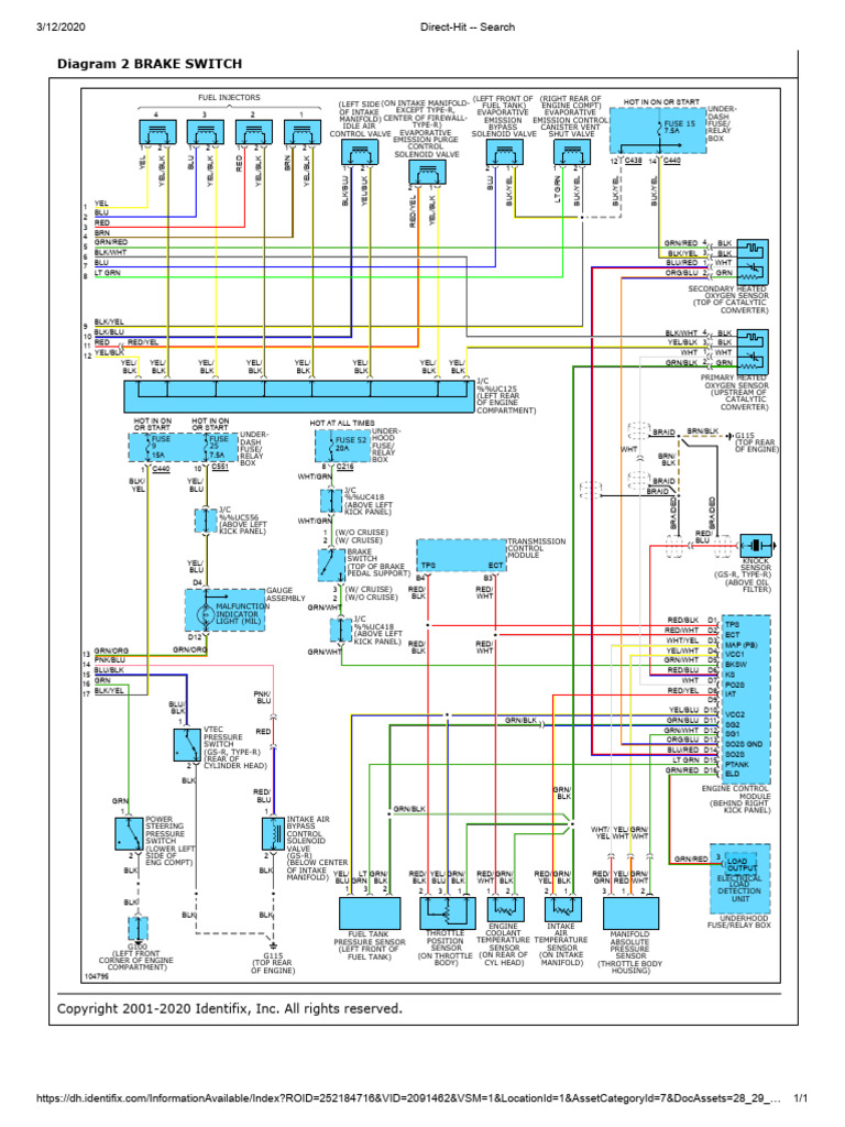 Integra Engine Wiring 02 | PDF | Throttle | Mechanical Engineering