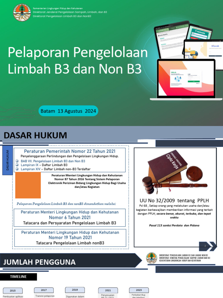 Pelaporan Limbah B3 dan Non B3 Online | PDF