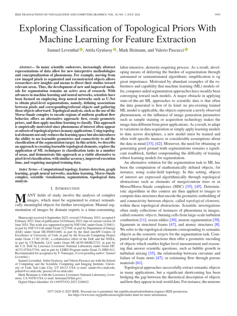 Exploring Classification of Topological Priors With Machine Learning For Feature Extraction ...