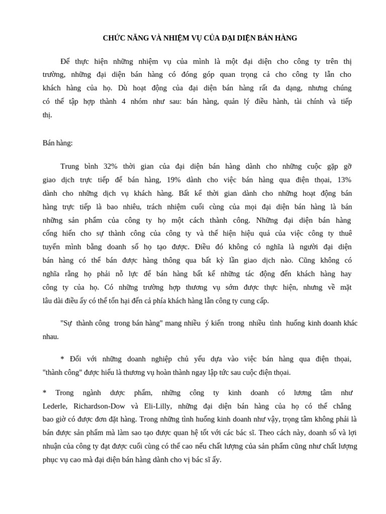 6 Chuc Nang Va Nhiem Vu Cua Dai Lien Ban Hang | PDF