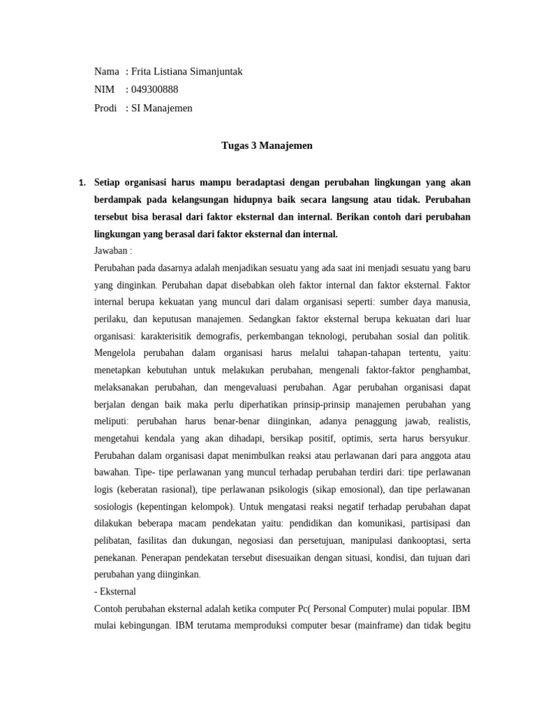 Tugas 3 Manajemen Done | PDF