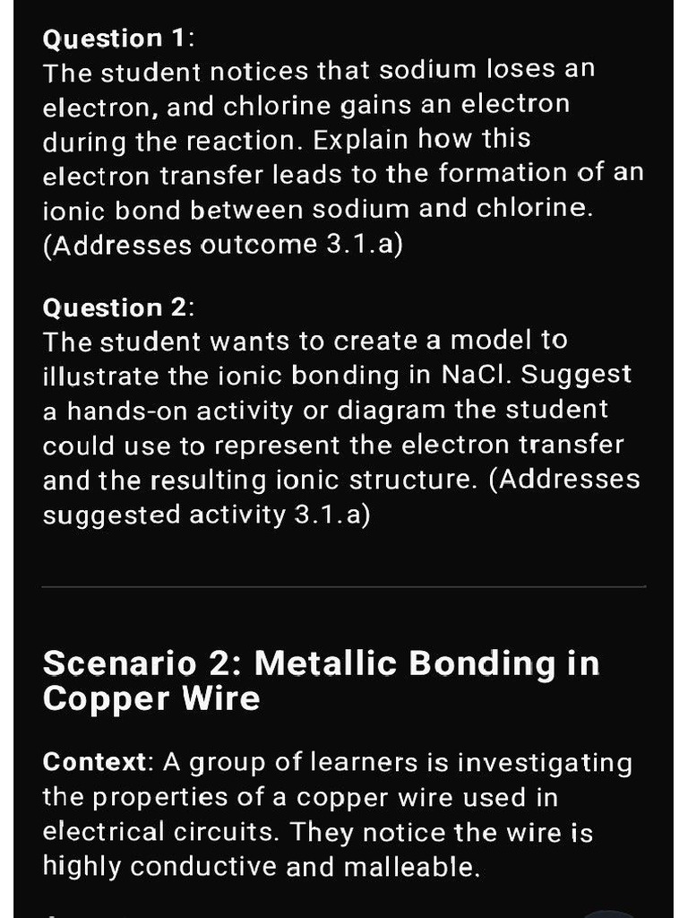 Chemistry Scenerial Term1 | PDF