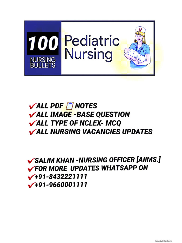100 Pediatric Bullets MCQs. | PDF