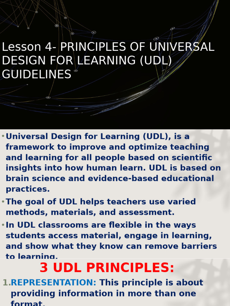 UDL Principles for Inclusive Learning | PDF
