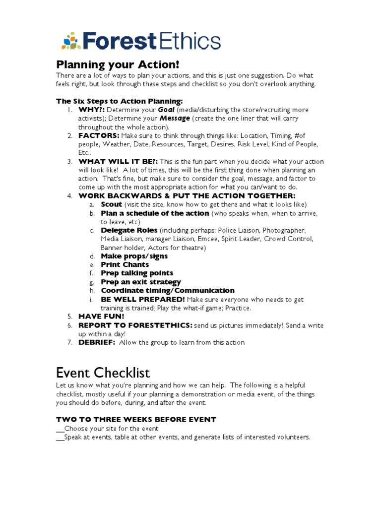 Action Planning Checklist | PDF
