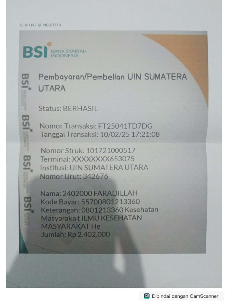 Slip UKT Semester 8 | PDF