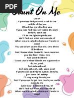 Count On Me Lyrics | PDF | Refrain | Song Structure