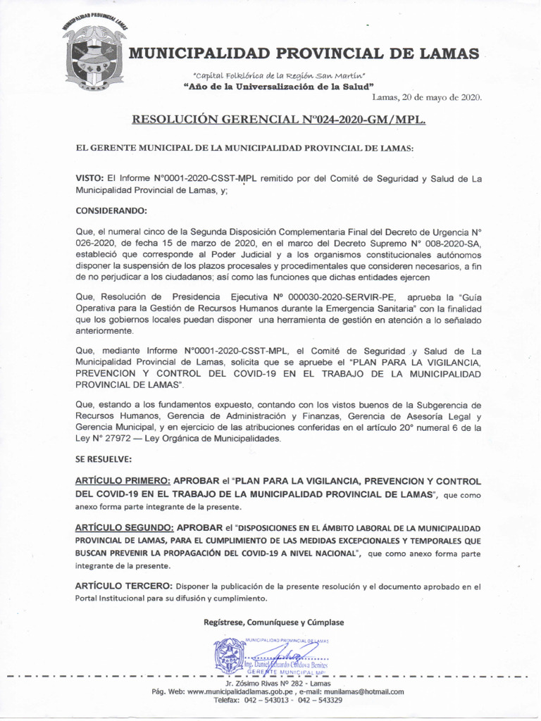 Disposiciones Ambito Laboral MPL | PDF