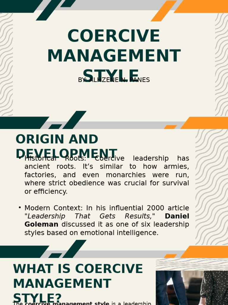 Coercive Management Style | PDF | Leadership | Disciplines