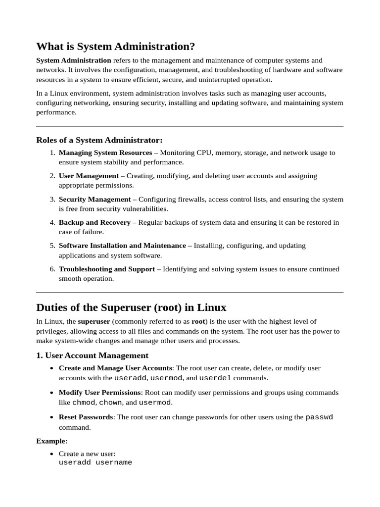 System Administration and Super User | PDF | Superuser | Utility Software
