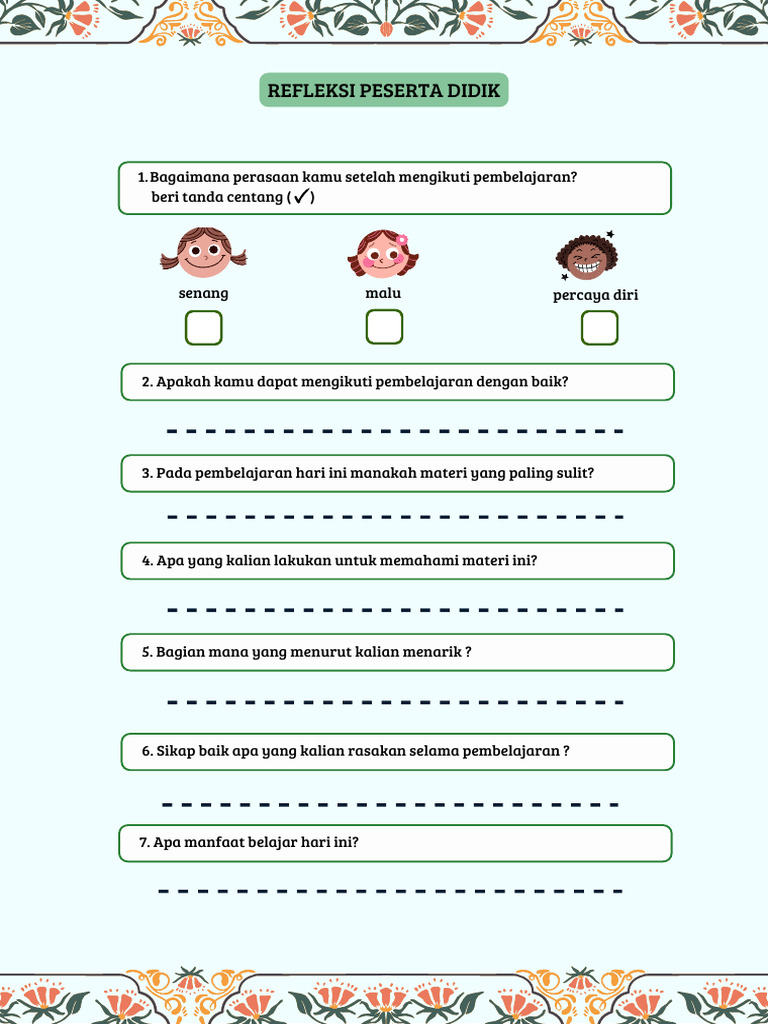 6303__Refleksi_MA-2_Nur-Aini-Wardah_Bahasa-Indonesia_Fase-A_Kelas-2---Nur-Aini-Wardah | PDF