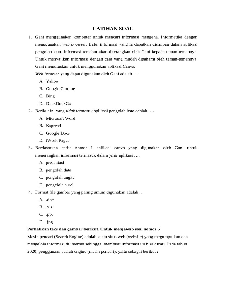 Latihan Soal Kelas 7 INFORMATIKA | PDF