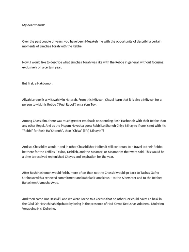 Skira Simchas Torah R Lew | PDF | Jewish Prayer And Ritual Texts | Judaism