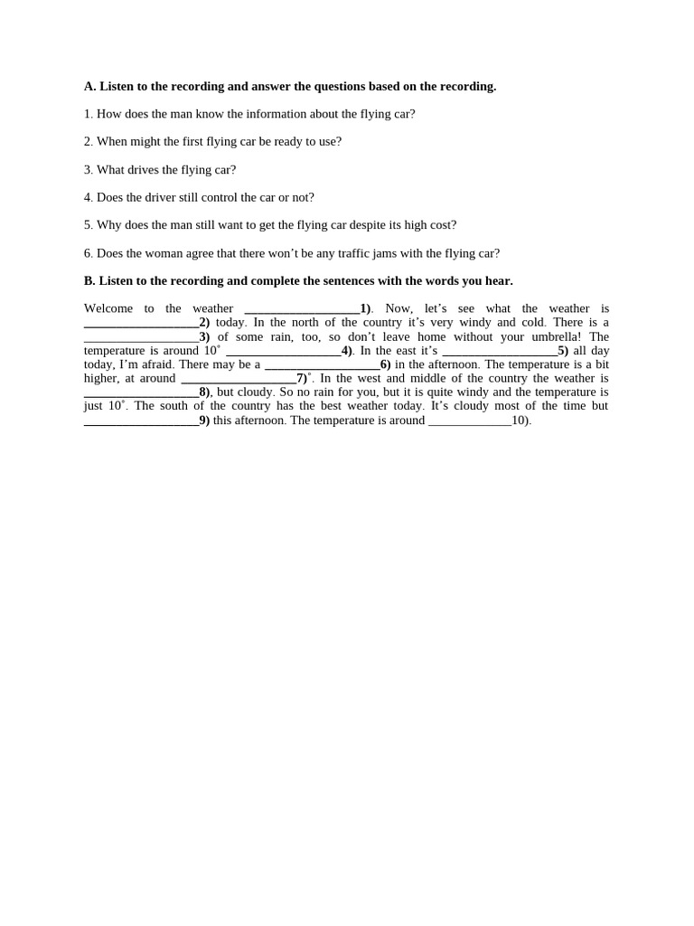 Listening Drill 3 - April 2025 | PDF