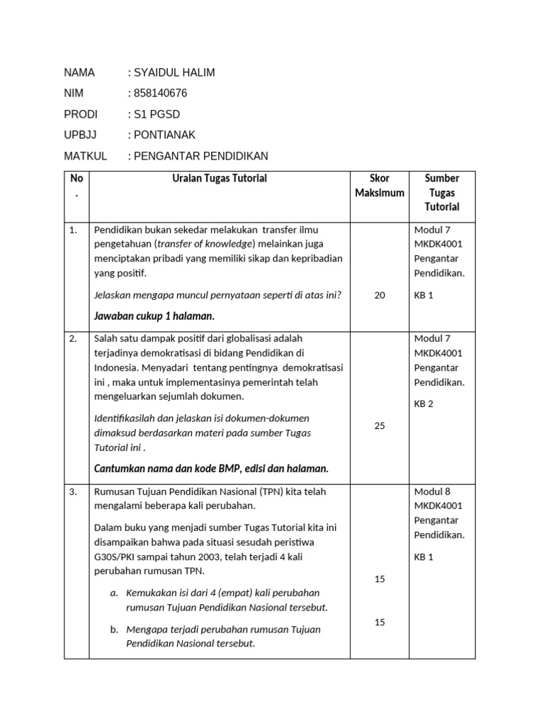 Tugas 3 Pengantar Pendidikan | PDF