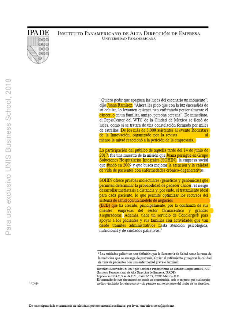 Sohin DG 17 C 03 | PDF | Cáncer | Iniciativa empresarial