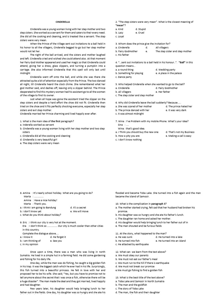 Latihan Soal Kls 8 Asat | PDF | Cinderella