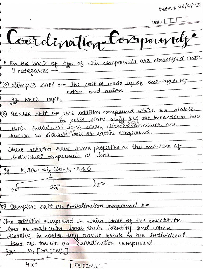Coordination Compound | PDF