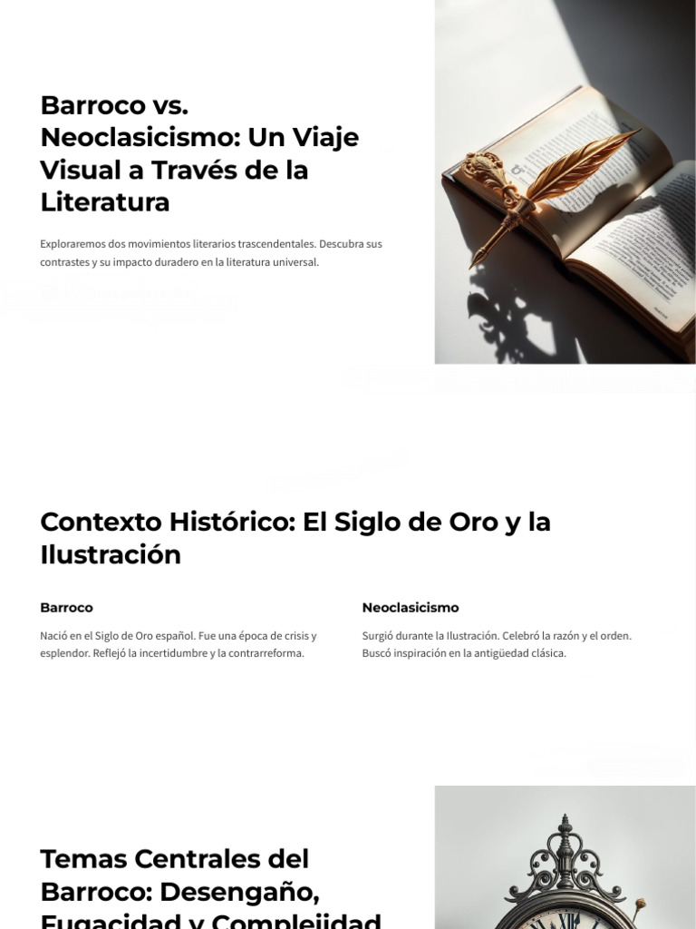 Barroco Vs Neoclasicismo Un Viaje Visual A Traves de La Literatura | PDF