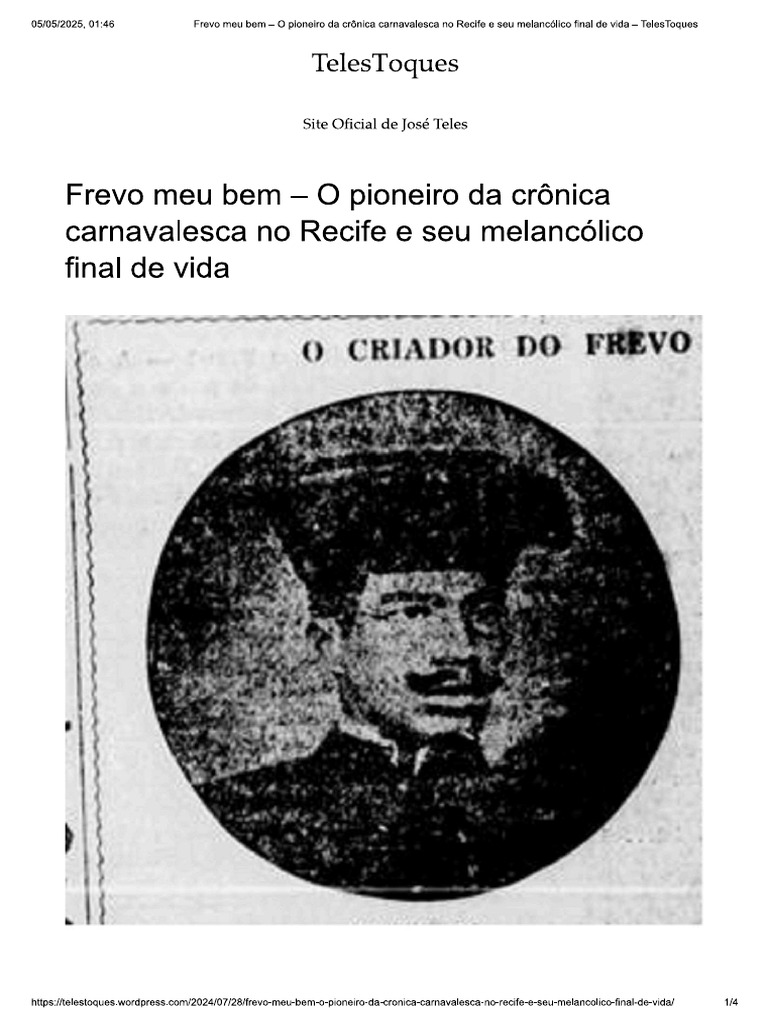 O Criador Do Frevo - JTeles | PDF