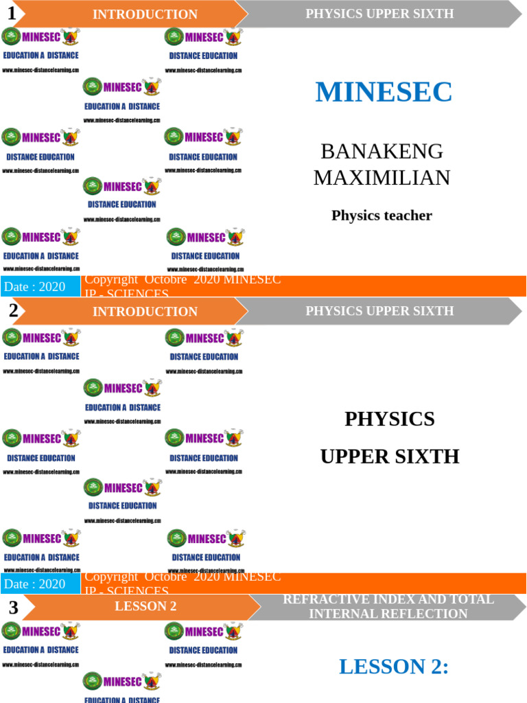 PHYSICS UPPER SIXTH LESSON 5-Refraction Through Lenses | PDF | Refraction | Refractive Index