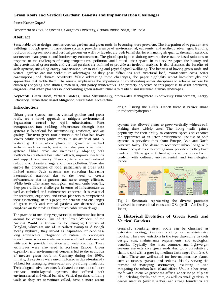 Review Paper Sumit Kumar Gupta - 1 | PDF | Carbon Sequestration | Green Infrastructure