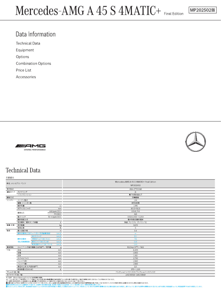 A45s 4matic+ Final Edition Di Mp202502 241118 | PDF