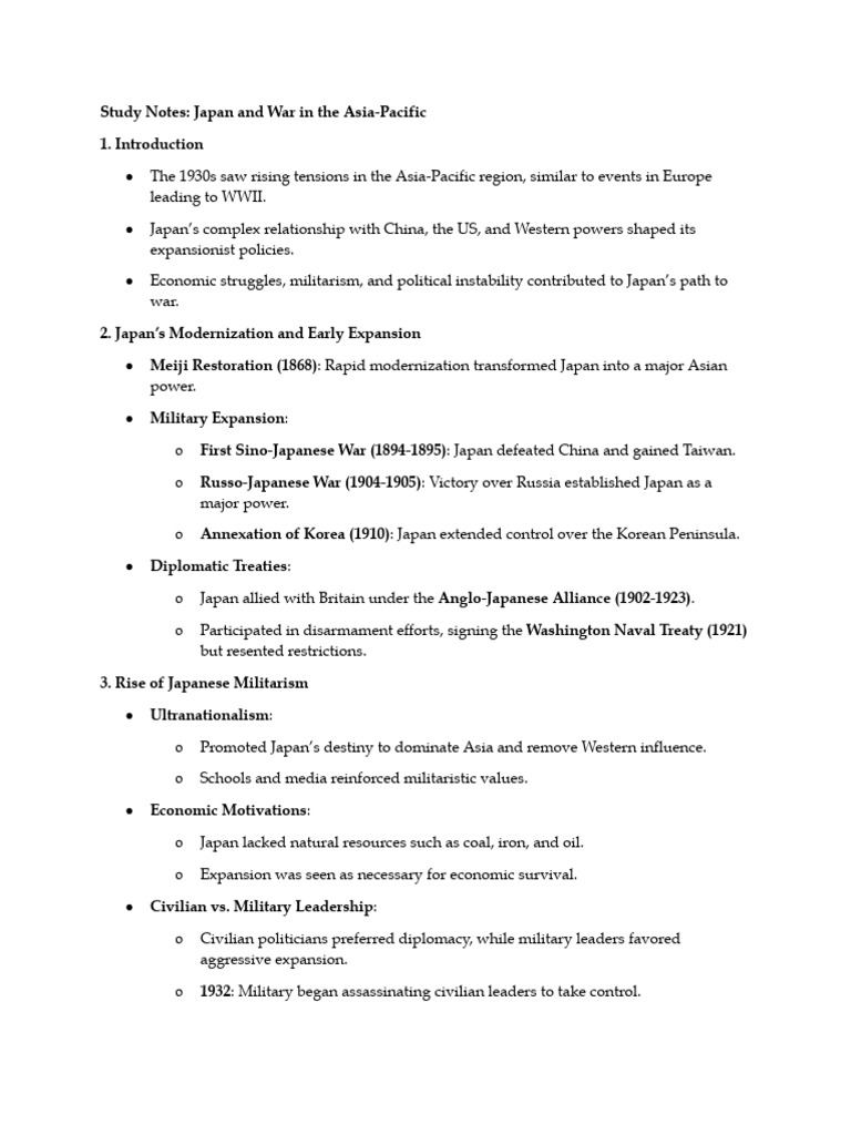 Japan's Path to WWII in Asia-Pacific | PDF | Empire Of Japan | Global ...
