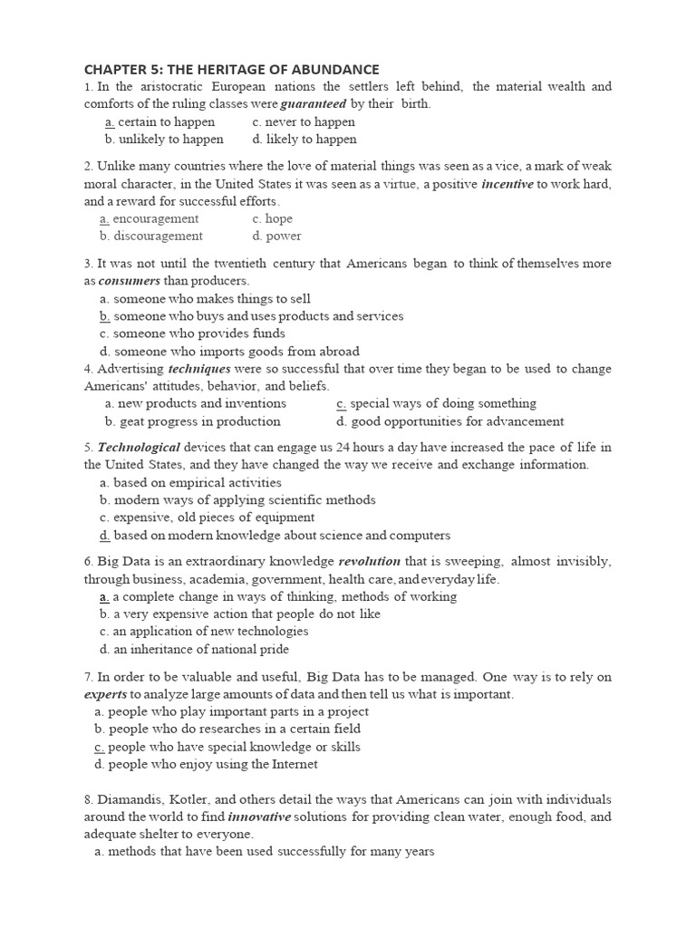 Trắc Nghiệm - Chapters 5 & 7 | PDF | Presidents Of The United States ...