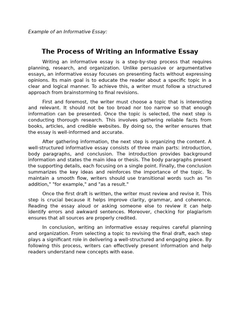 Example of An Informative Essay | PDF