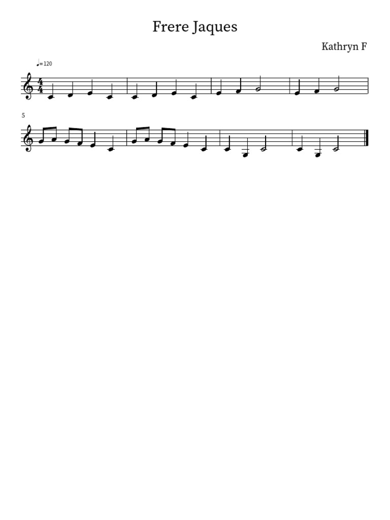 Frere Jaques Pdf