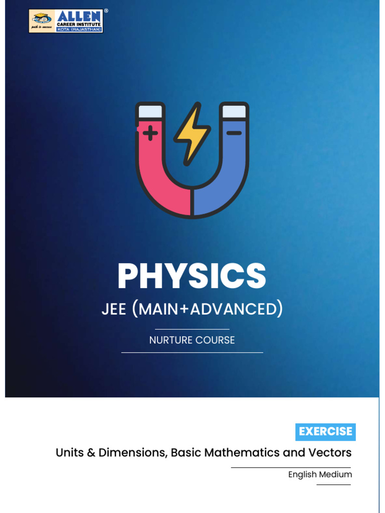 Units - Dimensions - Basic Mathematics and Vectors-Exercise | PDF ...