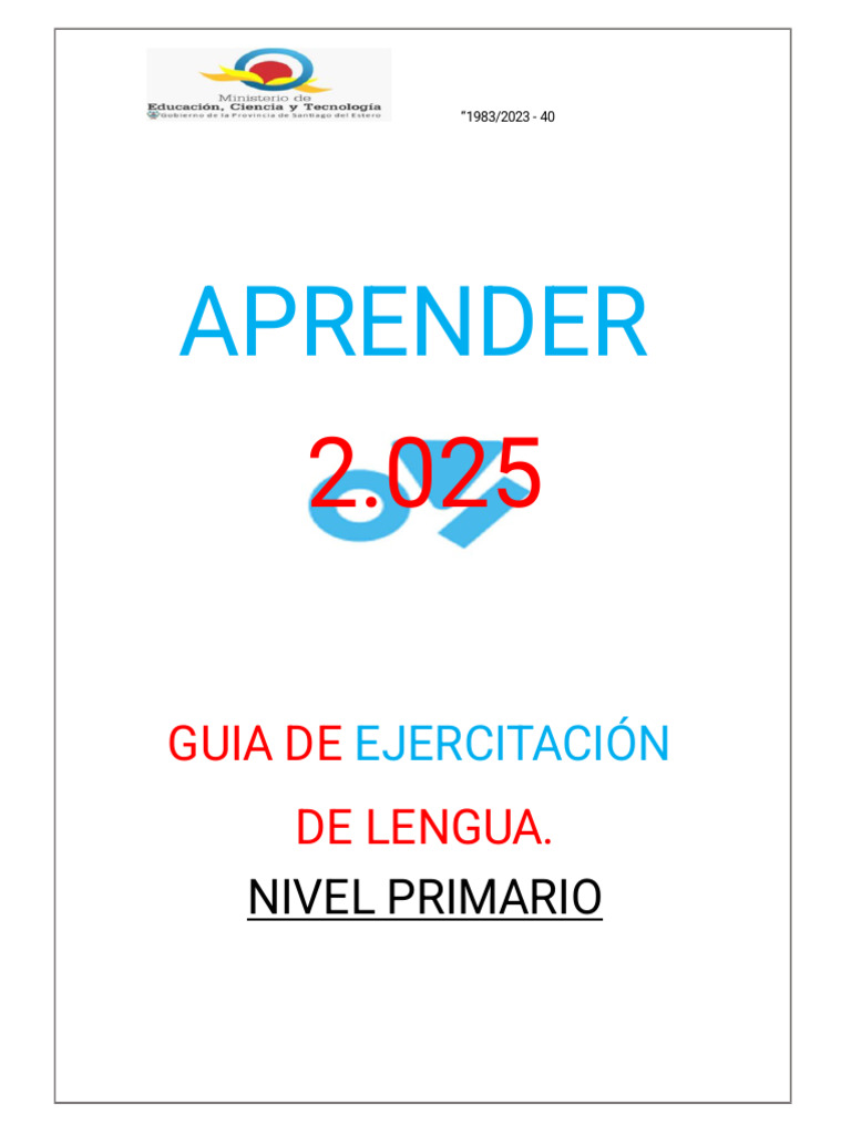 Cartilla de Ejercitacion de Lengua Aprender 2025 | PDF | Sonora