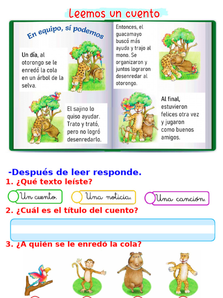 Ficha Comunicacion Leemos Un Cuento en Equipo | PDF