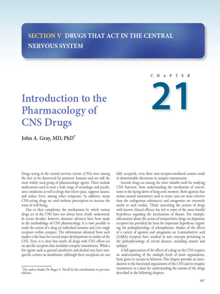 Chapter 21 - Intro To CNS Drugs | PDF | Inhibitory Postsynaptic ...