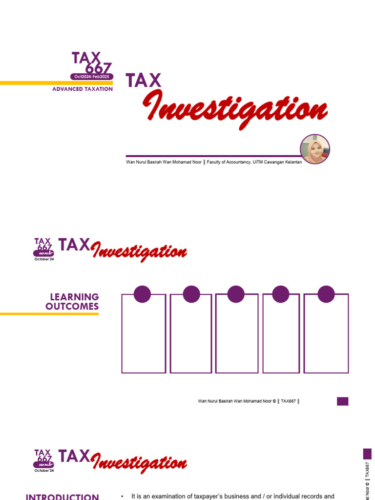 TAX667 - Tax Investigation - Slides | PDF | Taxpayer | Taxes