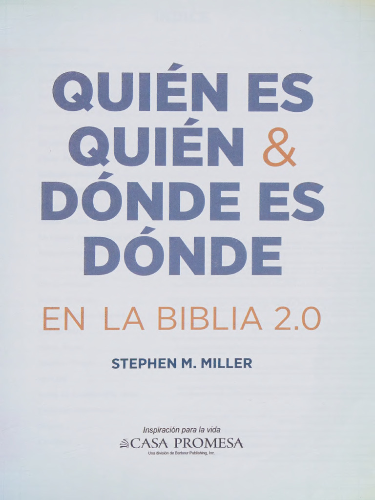 Stephen M Miller Quien Es Quien y Donde Es Donde en La Biblia | PDF | Moisés | Abrahán