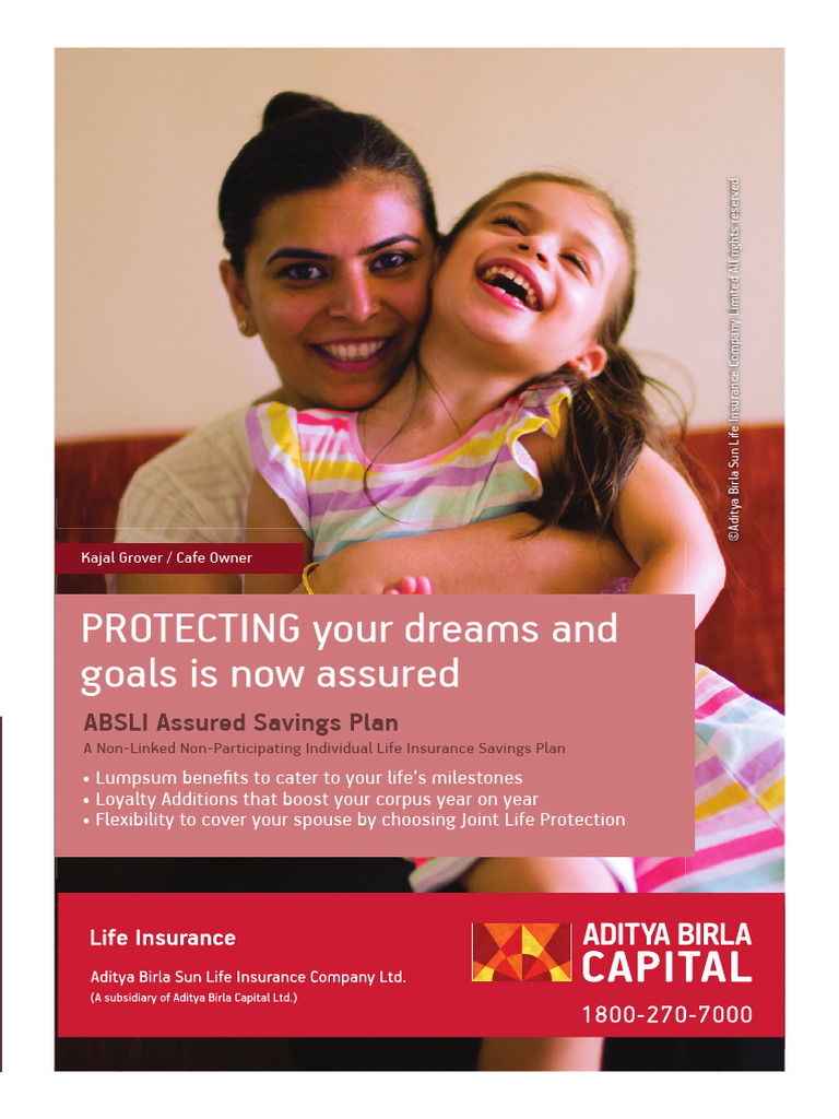ABSLI Assured Savings Plan Brochure V02 1e49dbc447 | PDF | Insurance | Interest