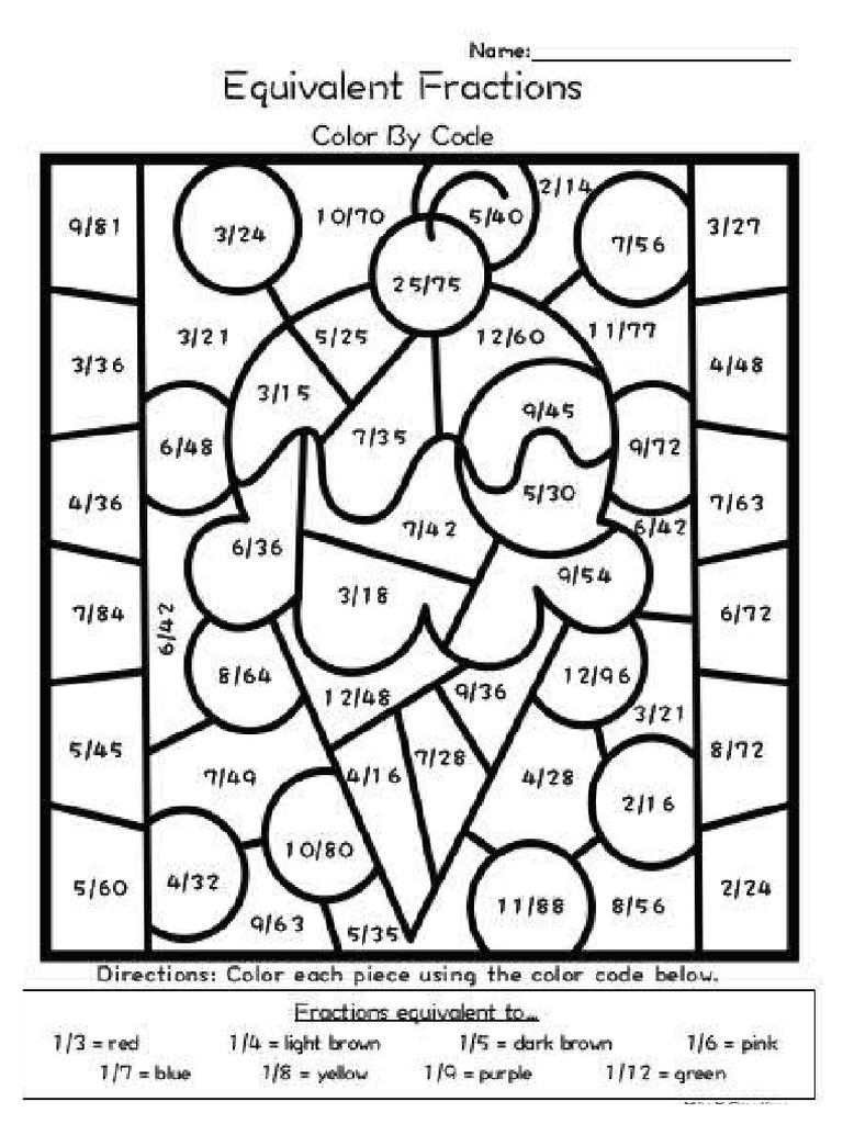 Coloring Equivalent Fractions | PDF
