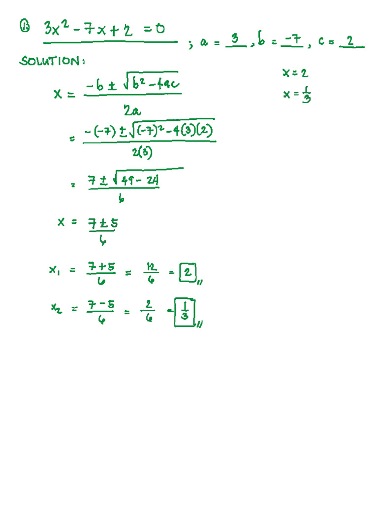 Quadratic Equations and Discriminants Analysis | PDF
